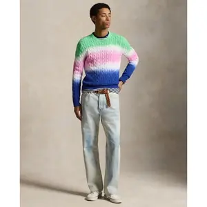 Ralph Lauren Dip-dyed Cable-knit Cotton Sweater