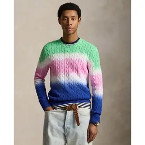Ralph Lauren Dip-dyed Cable-knit Cotton Sweater