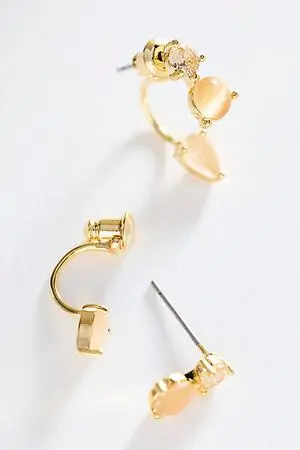 Anthropologie Cubic Zirconia Ear Jacket Earrings - Silk