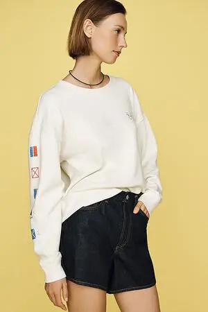 Maeve Embroidered Flag Sweatshirt