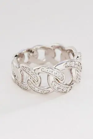 Melinda Maria Graduated Pavé Julian Ring - Silver