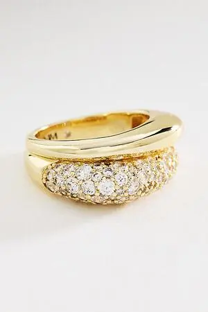 Melinda Maria Pavé Double Ring - Gold