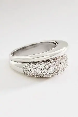 Melinda Maria Pavé Double Ring - Silver