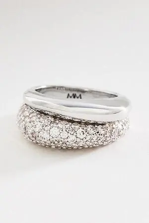 Melinda Maria Pavé Double Ring - Silver