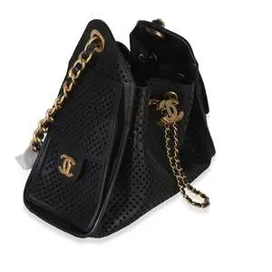 Chanel Perforated Calfskin Hobo Bag
