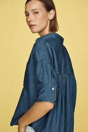 Maeve Mabel Boxy Denim Shirt
