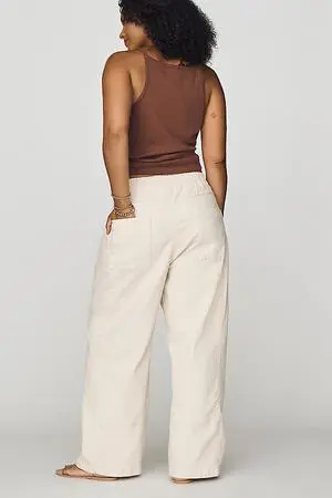 PILCRO Izzie Relaxed Full-length Barrel Jeans - White