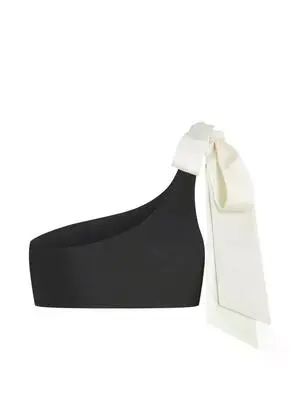 Karl Lagerfeld One-shoulder Bikini Top With Bow Detail