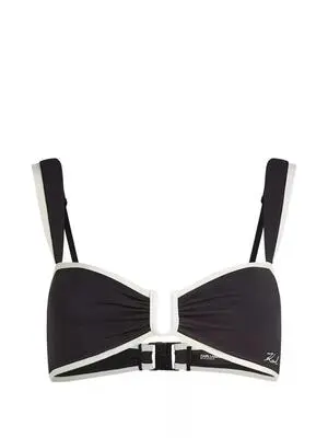 Karl Lagerfeld Signature Bandeau Bikini Top - Black