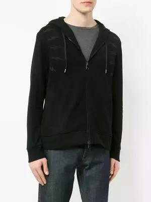 Neil Barrett Lightning Bolt Full Zip Hoodie - Black