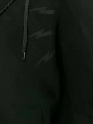 Neil Barrett Lightning Bolt Full Zip Hoodie - Black