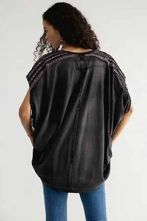 Free People We The Free Embellished Dolman Tee - Black