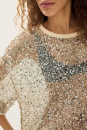 Free People Calypso Sequin Net Top
