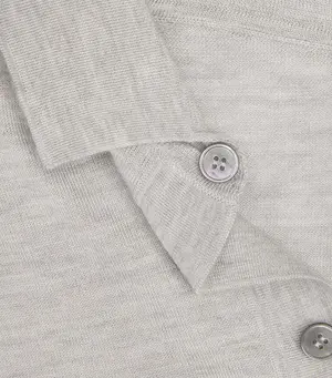 Paul & Shark Cashmere-silk Suede-trim Polo Shirt - Grey