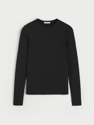 BY MALENE BIRGER Brita Organic Cotton Long-sleeved T-shirt - Black
