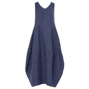 METAMORPHOZA Linen Denim Balloon Dress - Blue