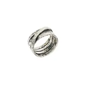 TG-JEWELLERY BY TAMARA GERVASIO Recycled Sterling Silver Fasce Ring - Silver/black