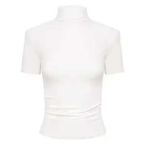 MANDRAGORA Fitted Turtleneck With Draping Collar - White