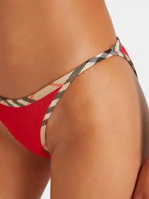 Hunza G X Burberry Two-piece Swimsuit With Burberry Check Trim - Red/check