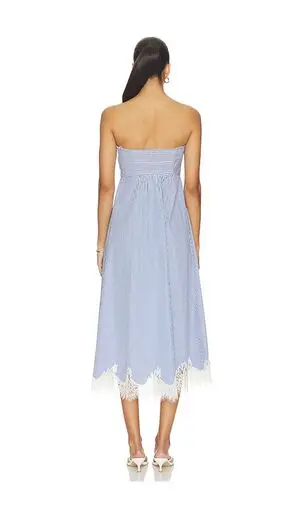 Cami Nyc Strapless Lace Trimmed Midi Dress