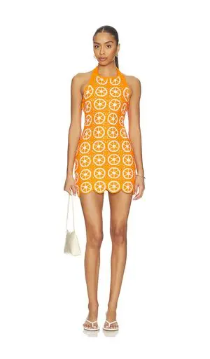 Show Me Your Mumu Happy Halter Mini Dress - Orange