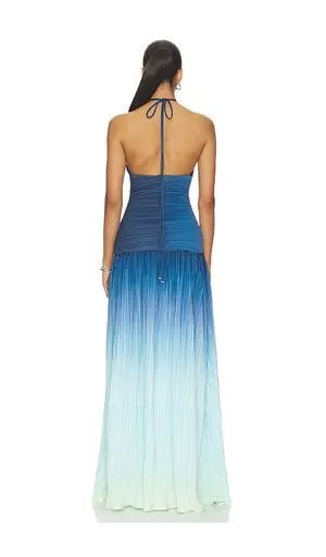 MAYLE VASQUEZ Sirena Halterneck Plisse Gown