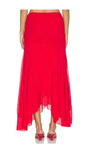 GANNI Marl Mesh Draped Long Skirt