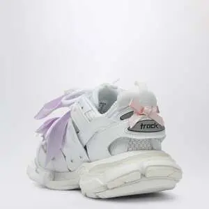 Balenciaga Track Bow Sneakers In Mixed Materials - White
