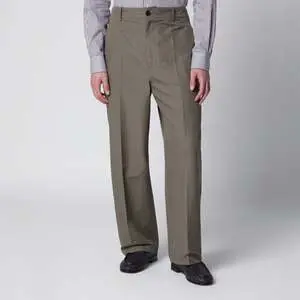 Bottega Veneta Steel Wide-leg Cotton Canvas Trousers