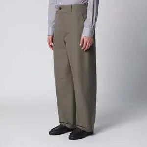 Bottega Veneta Steel Wide-leg Cotton Canvas Trousers