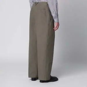 Bottega Veneta Steel Wide-leg Cotton Canvas Trousers