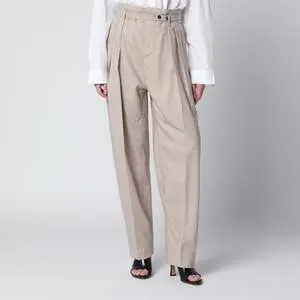 Bottega Veneta Mélange Wool Trousers - Beige