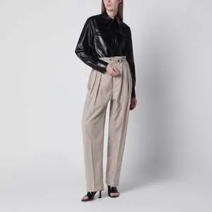 Bottega Veneta Semi-glossy Lamb Leather Shirt - Black