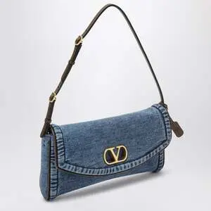Valentino Garavani Small Devain Denim Shoulder Bag - Blue