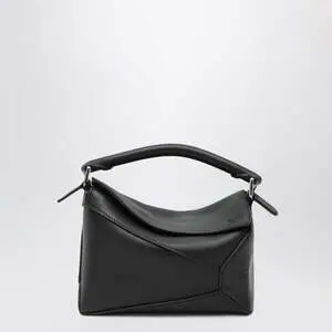 Loewe Mini Puzzle Edge Bag In Leather - Black