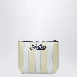 MC2 SAINT BARTH Aline Striped Scuba Fabric Clutch - Yellow