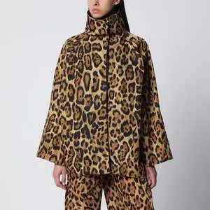 Alaïa Layered Ocelot-print Twill Coat - Brown