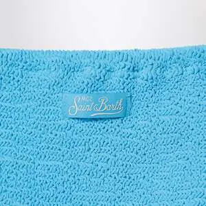 MC2 SAINT BARTH Crinkle Fabric Bikini - Light Blue
