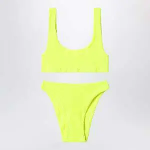 MC2 SAINT BARTH Baker Bikini In Neon Crinkle Fabric - Yellow