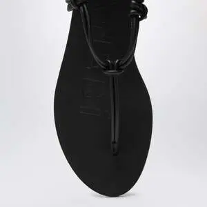 Manebí Manebì Leather Flip-flops With Knot Detail And Adjustable Strap - Black
