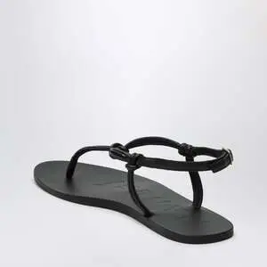 Manebí Manebì Leather Flip-flops With Knot Detail And Adjustable Strap - Black