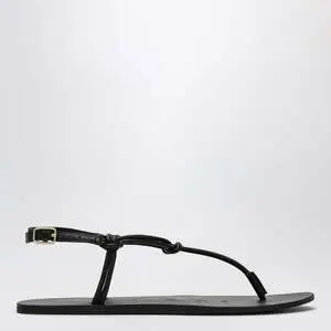 Manebí Manebì Leather Flip-flops With Knot Detail And Adjustable Strap - Black