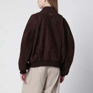 Loewe Suede Bomber Jacket - Brown