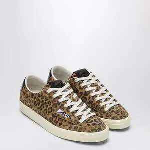AUTRY Windscape Low Leopard Suede Sneakers - Brown