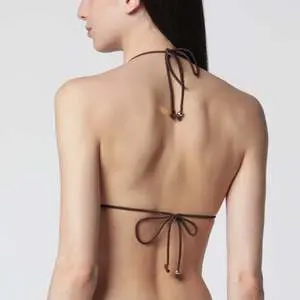 Jacquemus Triangle Bikini Top - Brown