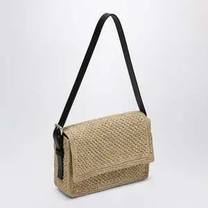 Manebí Raffia And Leather Shoulder Bag