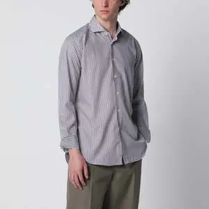 XACUS White/brown Striped Travel Shirt