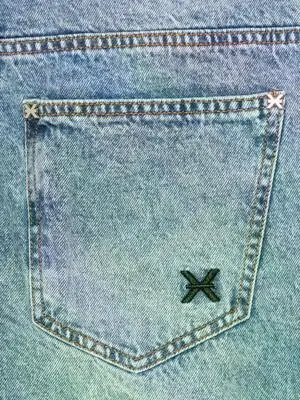 John Richmond Logo-embroidered Acid Wash Jeans