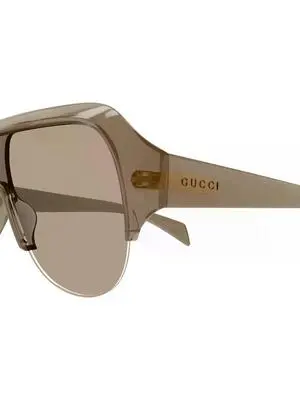 Gucci Shield-frame Pilot-style Sunglasses