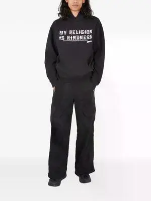 HYMNE Graphic Print Kangaroo Pocket Hoodie